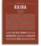 Raina | Name Art Print – Name Stories