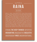 Raina | Name Art Print – Name Stories