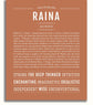 Raina | Name Art Print – Name Stories