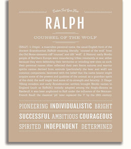 Ralph Personalized Name Meaning Art Prints – Name Stories