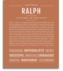 Ralph Personalized Name Meaning Art Prints – Name Stories