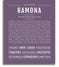 Ramona | Name Art Print – Name Stories
