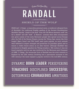 Randall | Name Art Print – Name Stories