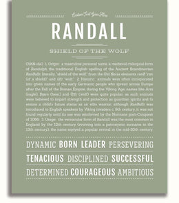 Randall Personalized Name Meaning Art Prints – Name Stories