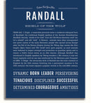 Randall Personalized Name Meaning Art Prints – Name Stories
