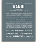 Randi Personalized Name Meaning Art Prints – Name Stories