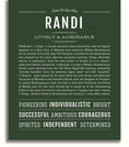 Randi Personalized Name Meaning Art Prints – Name Stories