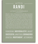 Randi Personalized Name Meaning Art Prints – Name Stories