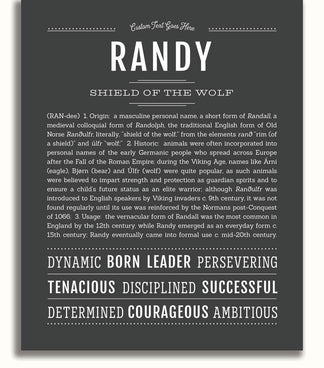 Randy | Name Art Print – Name Stories