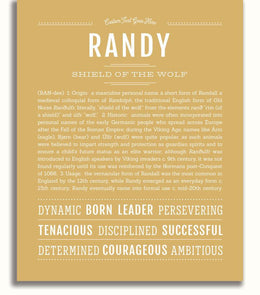 Randy | Name Art Print – Name Stories