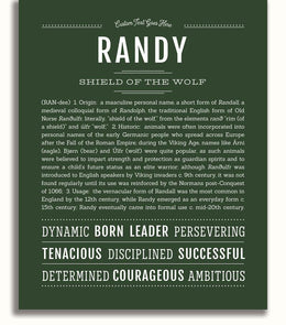 Randy | Name Art Print – Name Stories