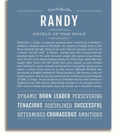 Randy Personalized Name Meaning Art Prints – Name Stories