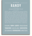 Randy Personalized Name Meaning Art Prints – Name Stories