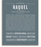 Raquel Personalized Name Meaning Art Prints – Name Stories