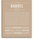 Raquel | Name Art Print – Name Stories