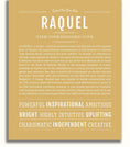 Raquel | Name Art Print – Name Stories
