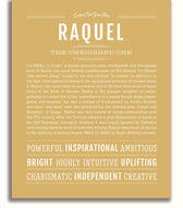 Raquel Personalized Name Meaning Art Prints – Name Stories