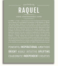 Raquel | Name Art Print – Name Stories
