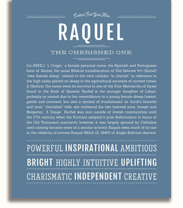 Raquel | Name Art Print – Name Stories