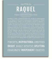 Raquel Personalized Name Meaning Art Prints – Name Stories