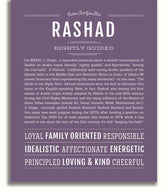 Rashad Personalized Name Meaning Art Prints – Name Stories