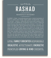Rashad Personalized Name Meaning Art Prints – Name Stories