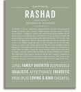 Rashad Personalized Name Meaning Art Prints – Name Stories