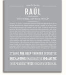 Raul Personalized Name Meaning Art Prints – Name Stories