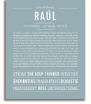 Raul Personalized Name Meaning Art Prints – Name Stories