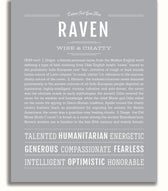 Raven | Name Art Print – Name Stories