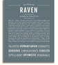 Raven Personalized Name Meaning Art Prints – Name Stories