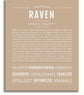 Raven | Name Art Print – Name Stories