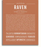 Raven Personalized Name Meaning Art Prints – Name Stories