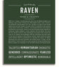 Raven Personalized Name Meaning Art Prints – Name Stories