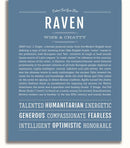Raven | Name Art Print – Name Stories