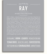 Ray Personalized Name Meaning Art Prints – Name Stories
