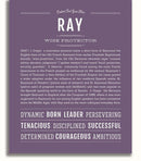 Ray Personalized Name Meaning Art Prints – Name Stories