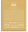 Ray Personalized Name Meaning Art Prints – Name Stories