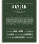 Raylan Personalized Name Meaning Art Prints – Name Stories