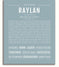 Raylan Personalized Name Meaning Art Prints – Name Stories
