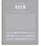 Rayn Personalized Name Meaning Art Prints – Name Stories