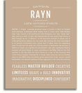 Rayn | Name Art Print – Name Stories