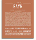 Rayn Personalized Name Meaning Art Prints – Name Stories