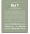 Rayn Personalized Name Meaning Art Prints – Name Stories