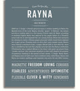 Rayna | Name Art Print – Name Stories