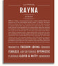 Rayna Personalized Name Meaning Art Prints – Name Stories