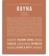 Rayna | Name Art Print – Name Stories