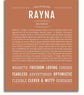 Rayna Personalized Name Meaning Art Prints – Name Stories