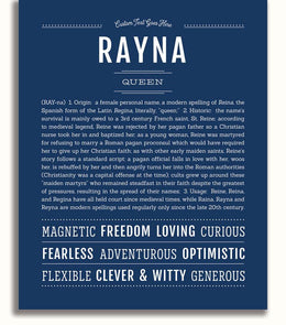 Rayna | Name Art Print – Name Stories