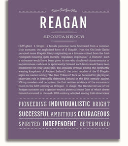 Reagan Personalized Name Meaning Art Prints – Name Stories